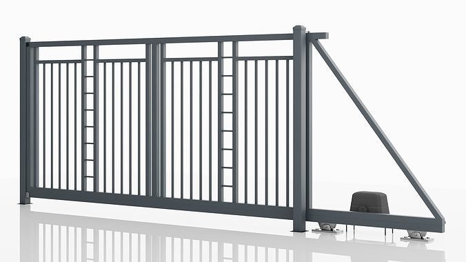 Aluminum Electric Sliding Gate - Model 6 - 3D model | CGTrader