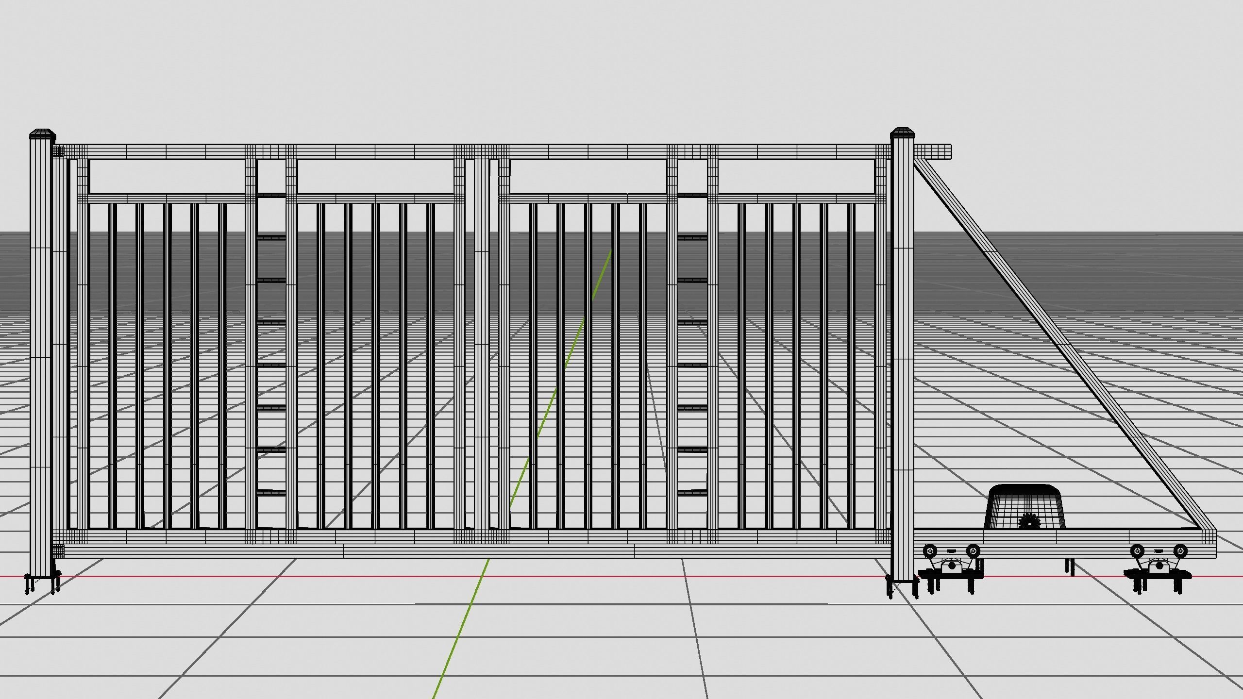Aluminum Electric Sliding Gate - Model 6 - 3D model | CGTrader