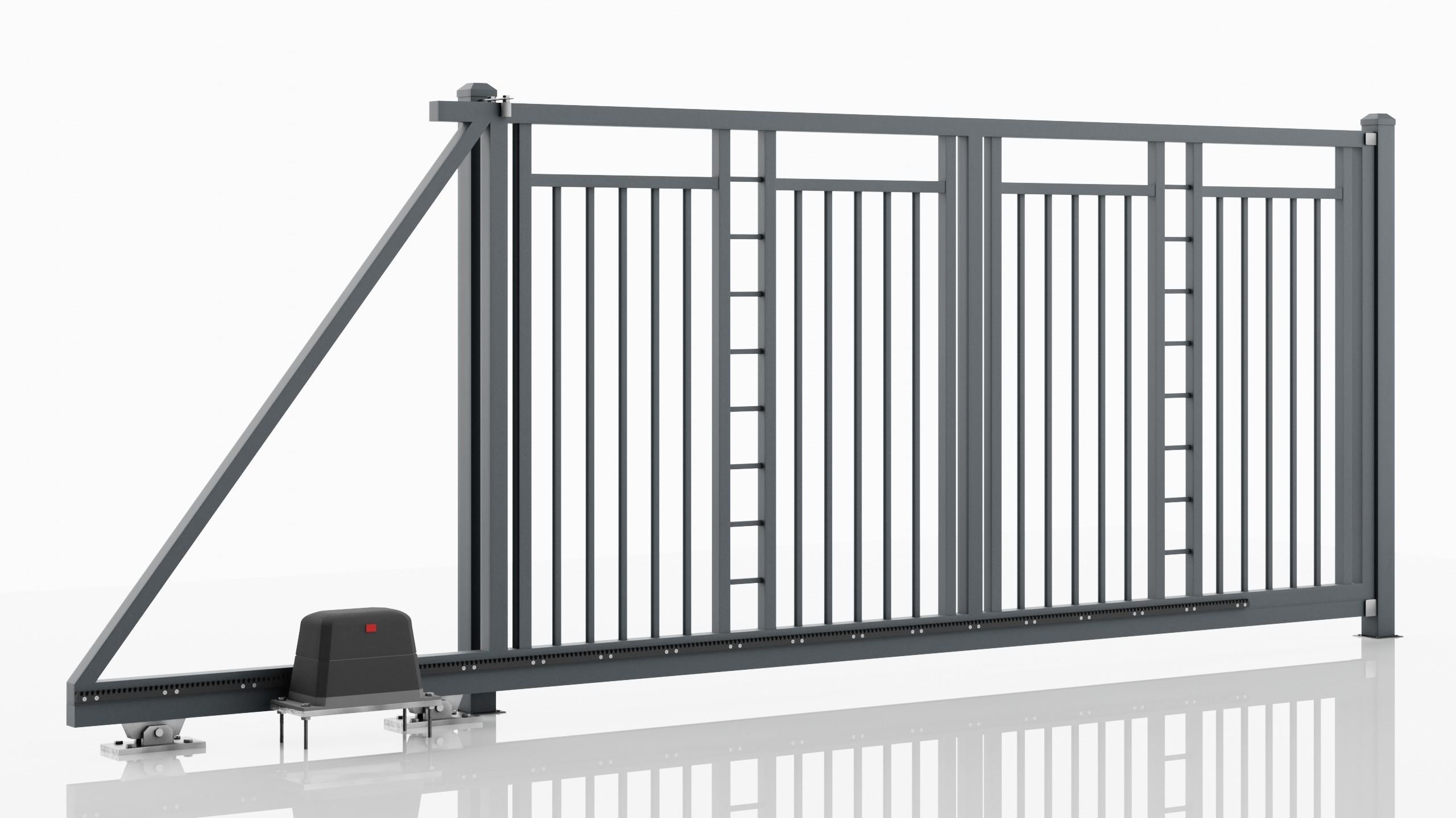 Aluminum Electric Sliding Gate - Model 6 - 3D model | CGTrader