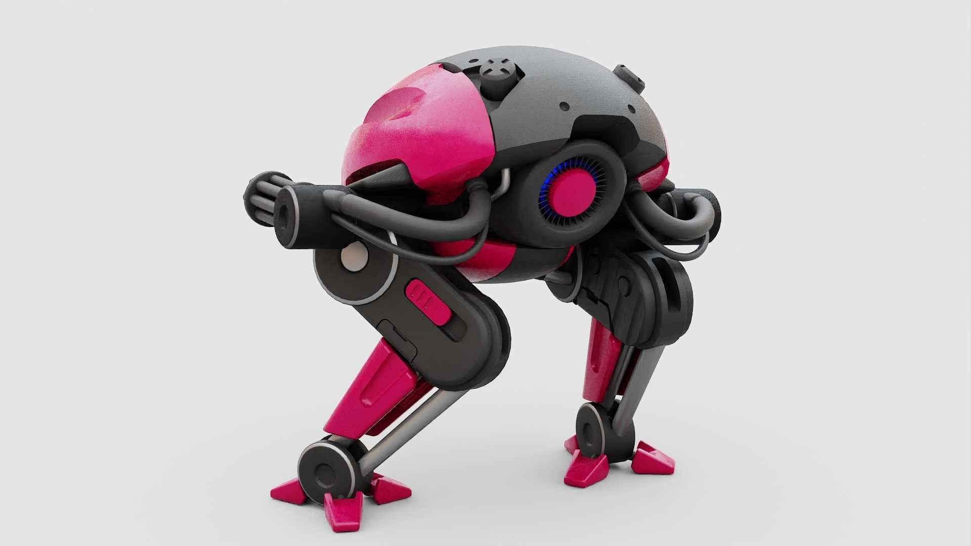 MILITARY BOT B-6000 RIGGED 3D model rigged | CGTrader