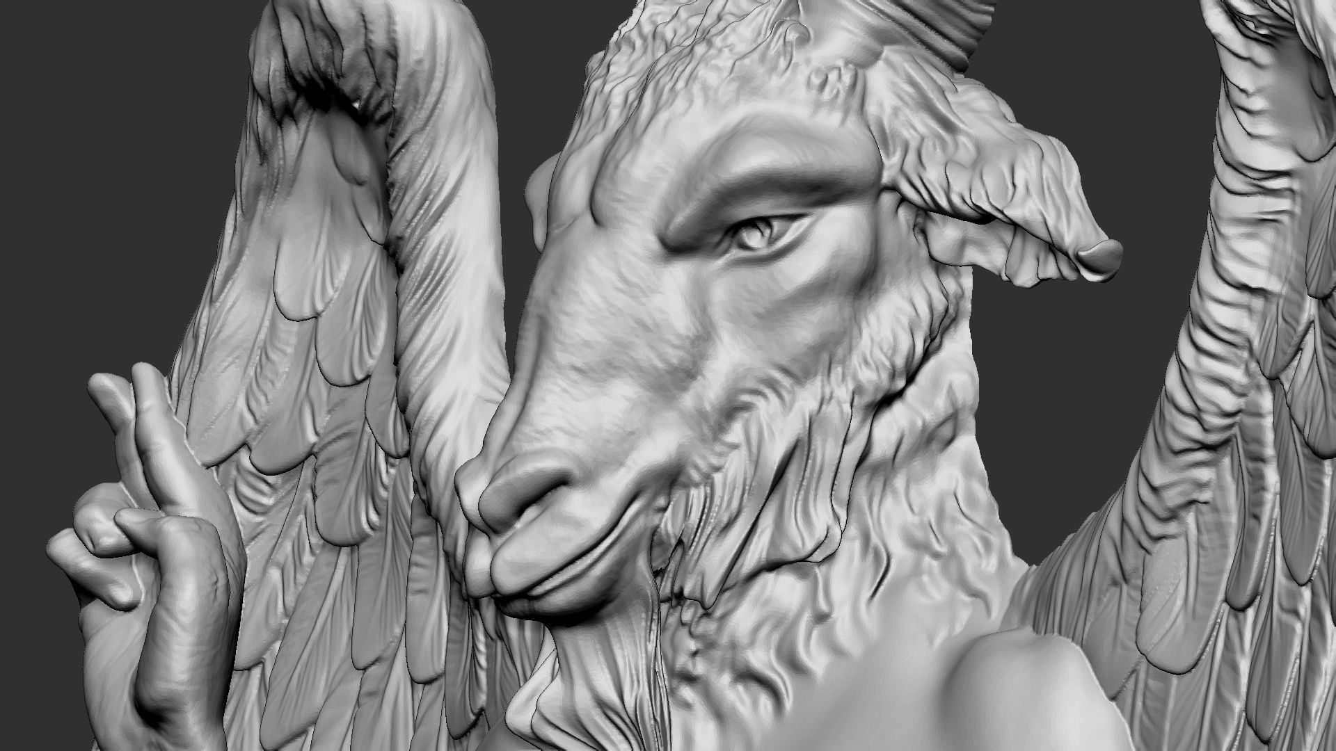 Baphomet Bas-Relief 01 3D model 3D printable | CGTrader