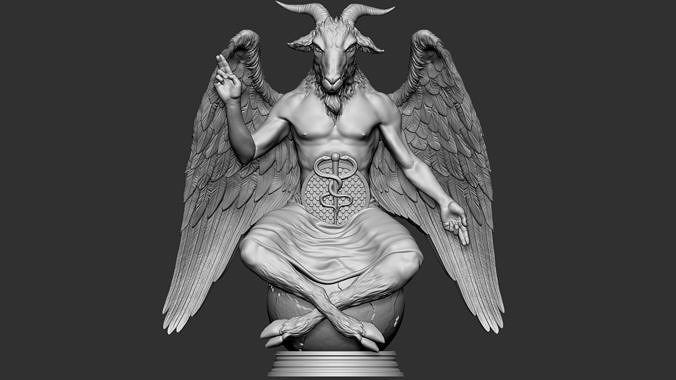 Baphomet Sculpture 01 3D model 3D printable | CGTrader