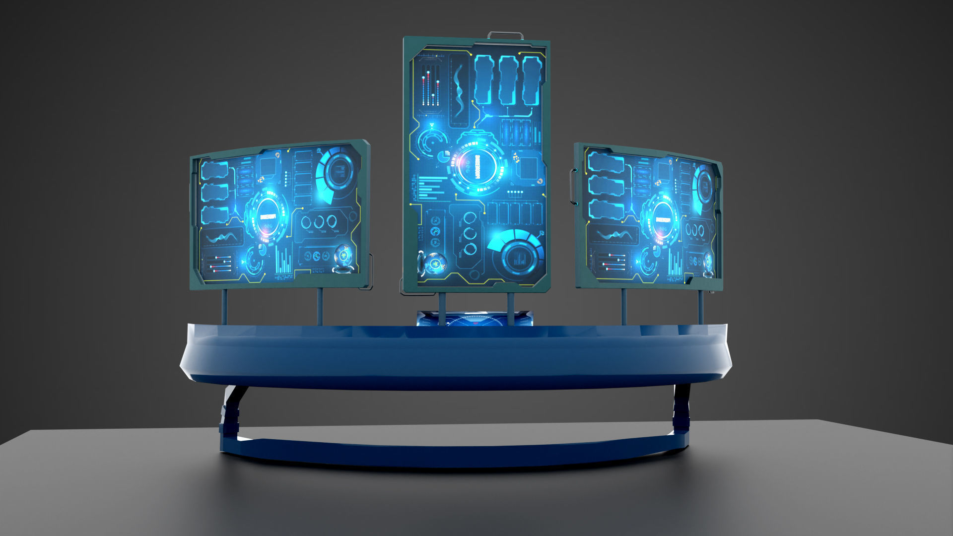 3D model SciFi Computer Table VR / AR / low-poly | CGTrader