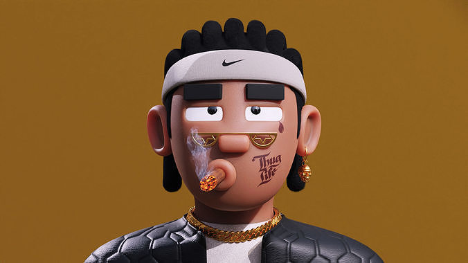 Stylized HipHop NFT Character 3D model | CGTrader