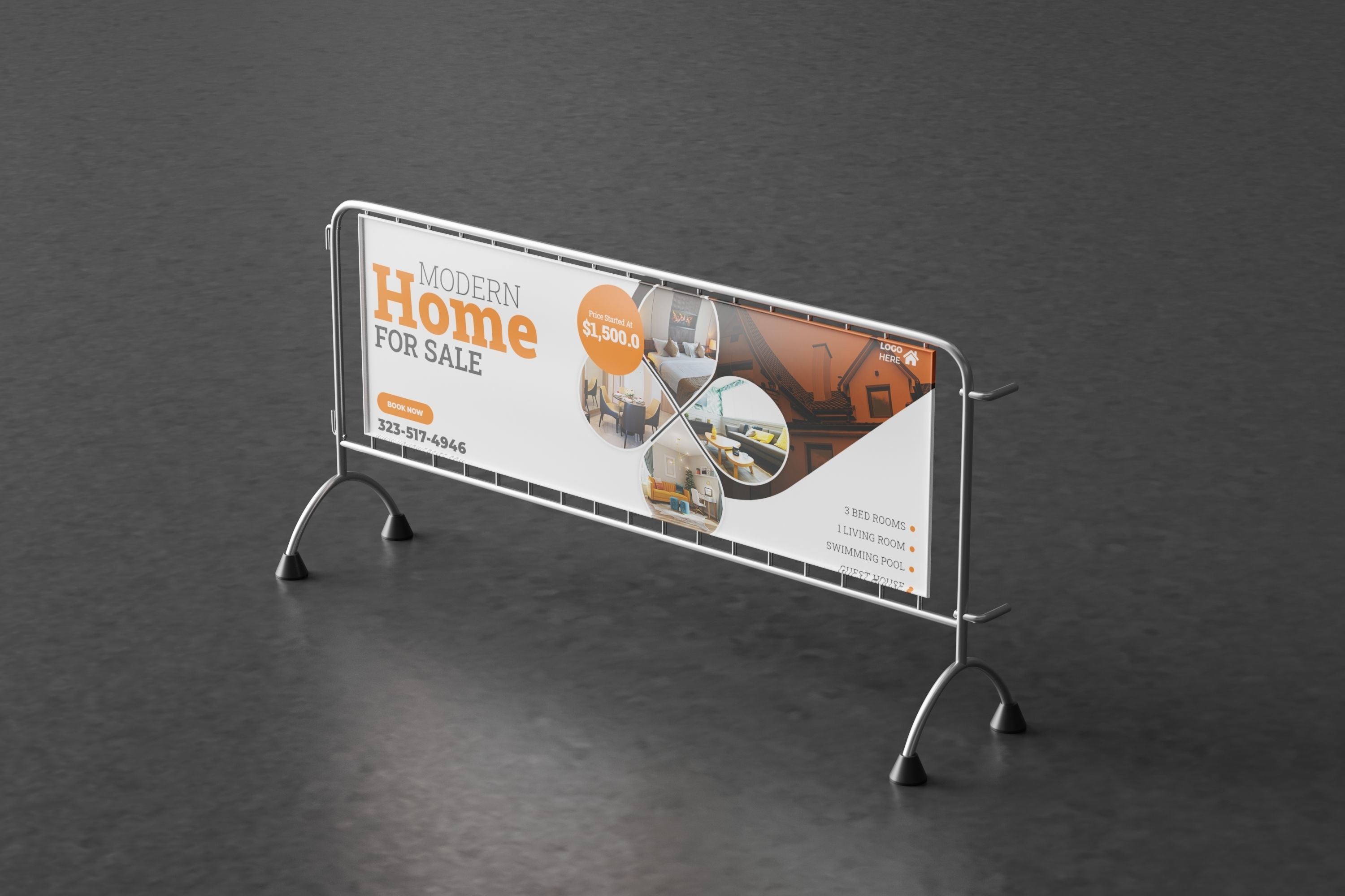 3D model Long banner VR / AR / low-poly | CGTrader