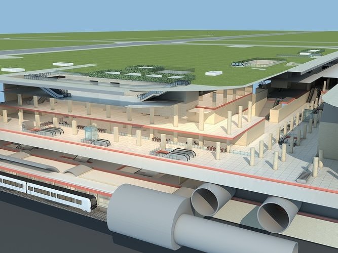 Section of Subway Station 1 3D model | CGTrader