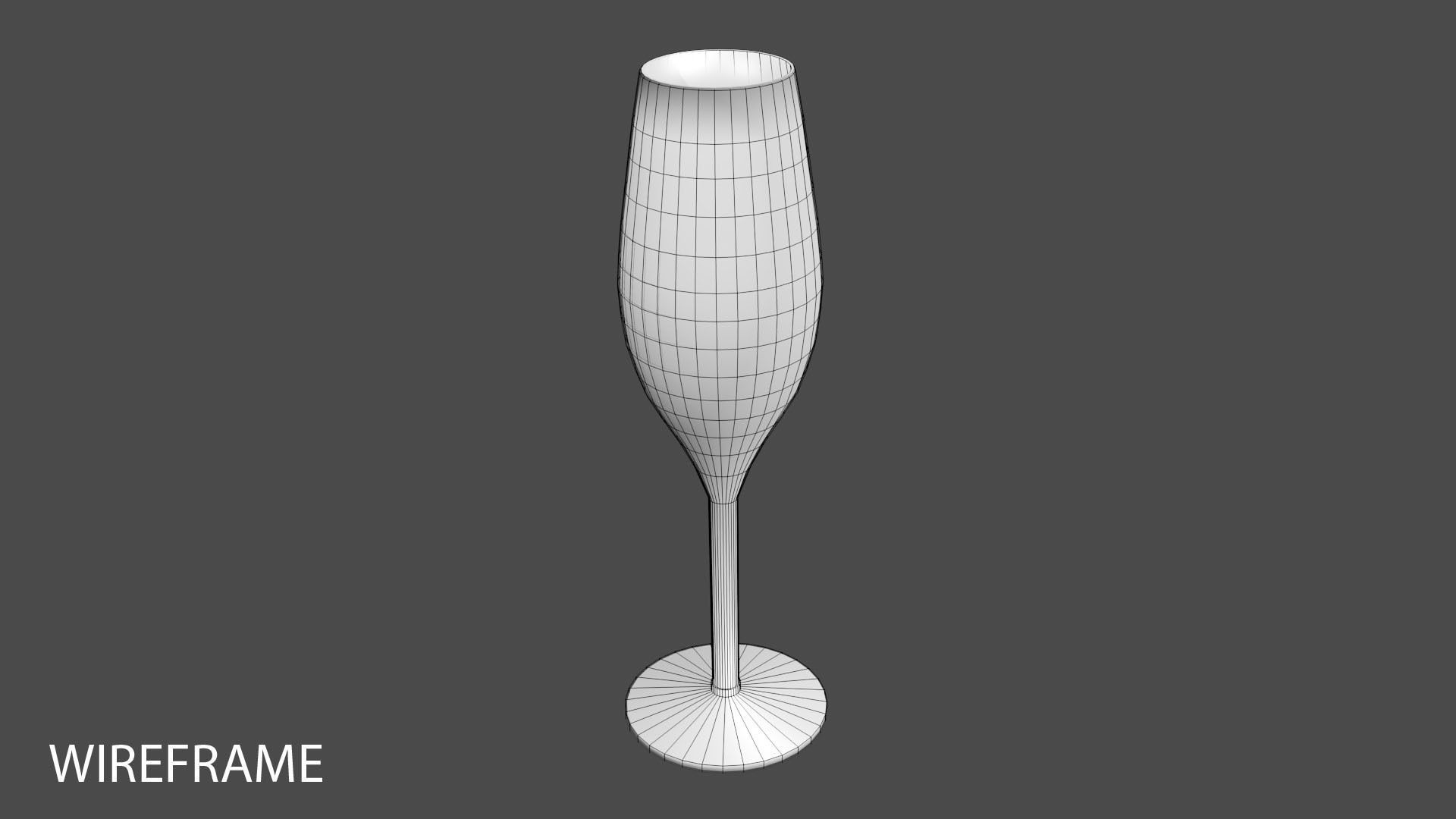 Drinking Glass - Flute 3D model | CGTrader