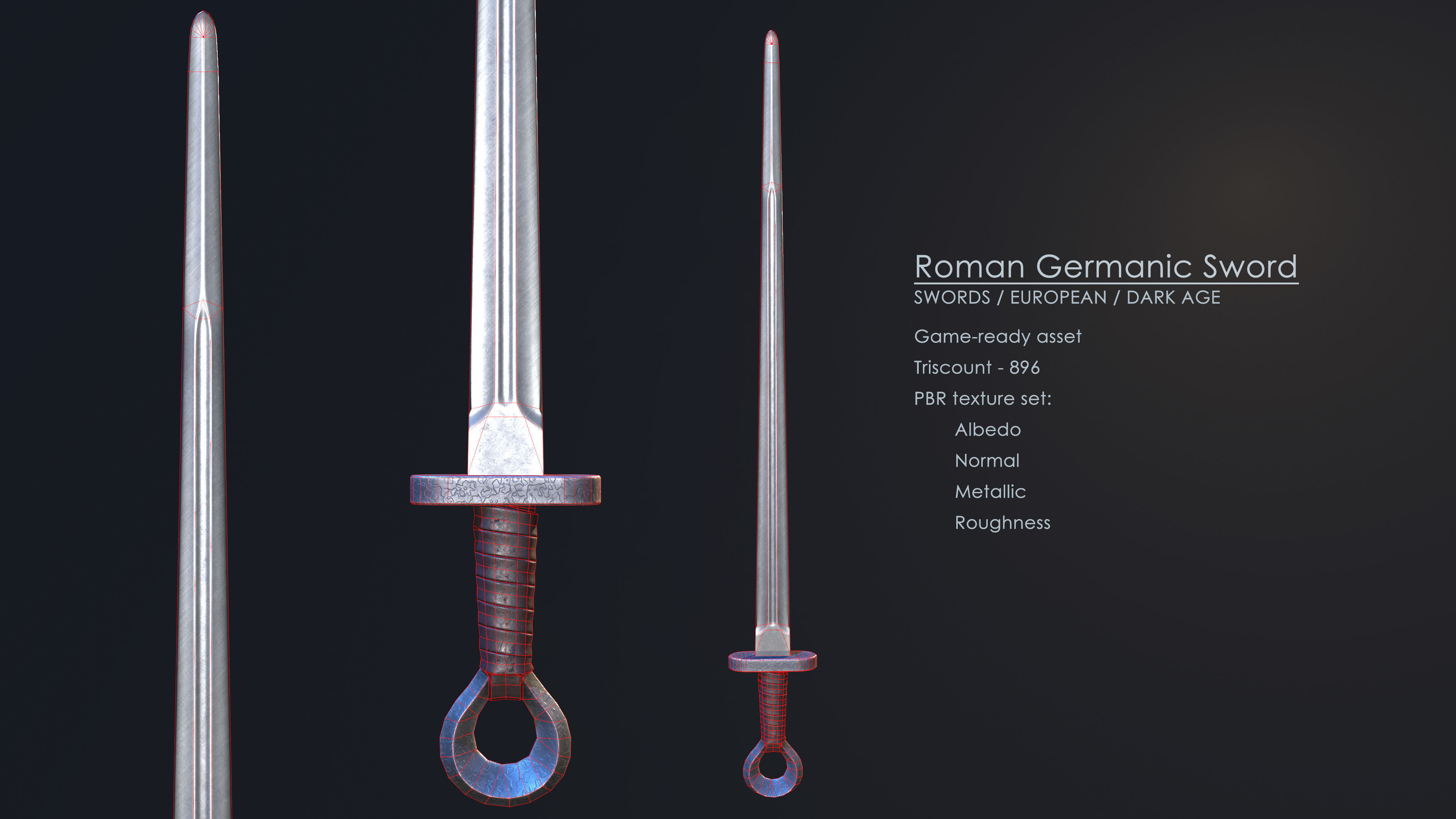 3D model Roman Germanic Sword VR / AR / low-poly | CGTrader