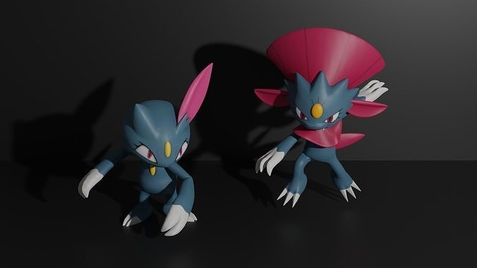 Sneasel and Weavile 3D print model 3D model 3D printable | CGTrader