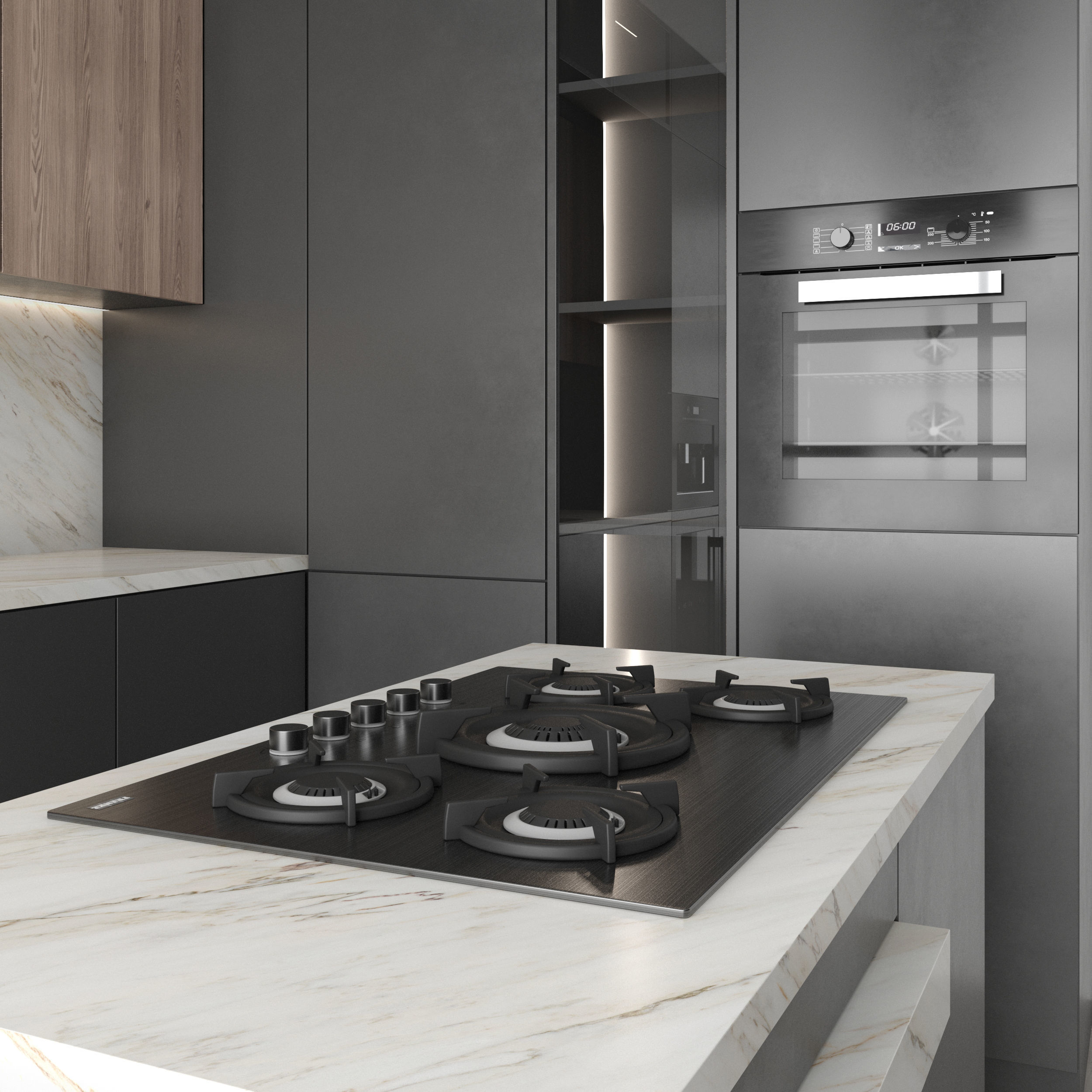 Kitchen Modern 90 - 2 Color 3D model | CGTrader