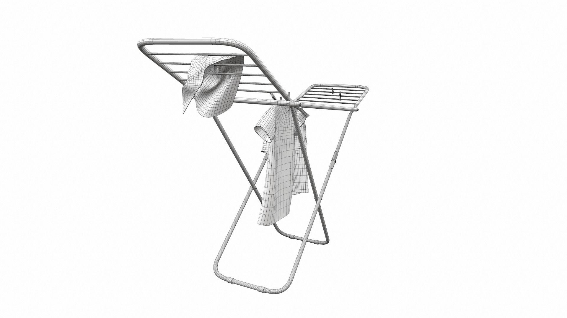 Clothes laundry drying rack 3D model | CGTrader