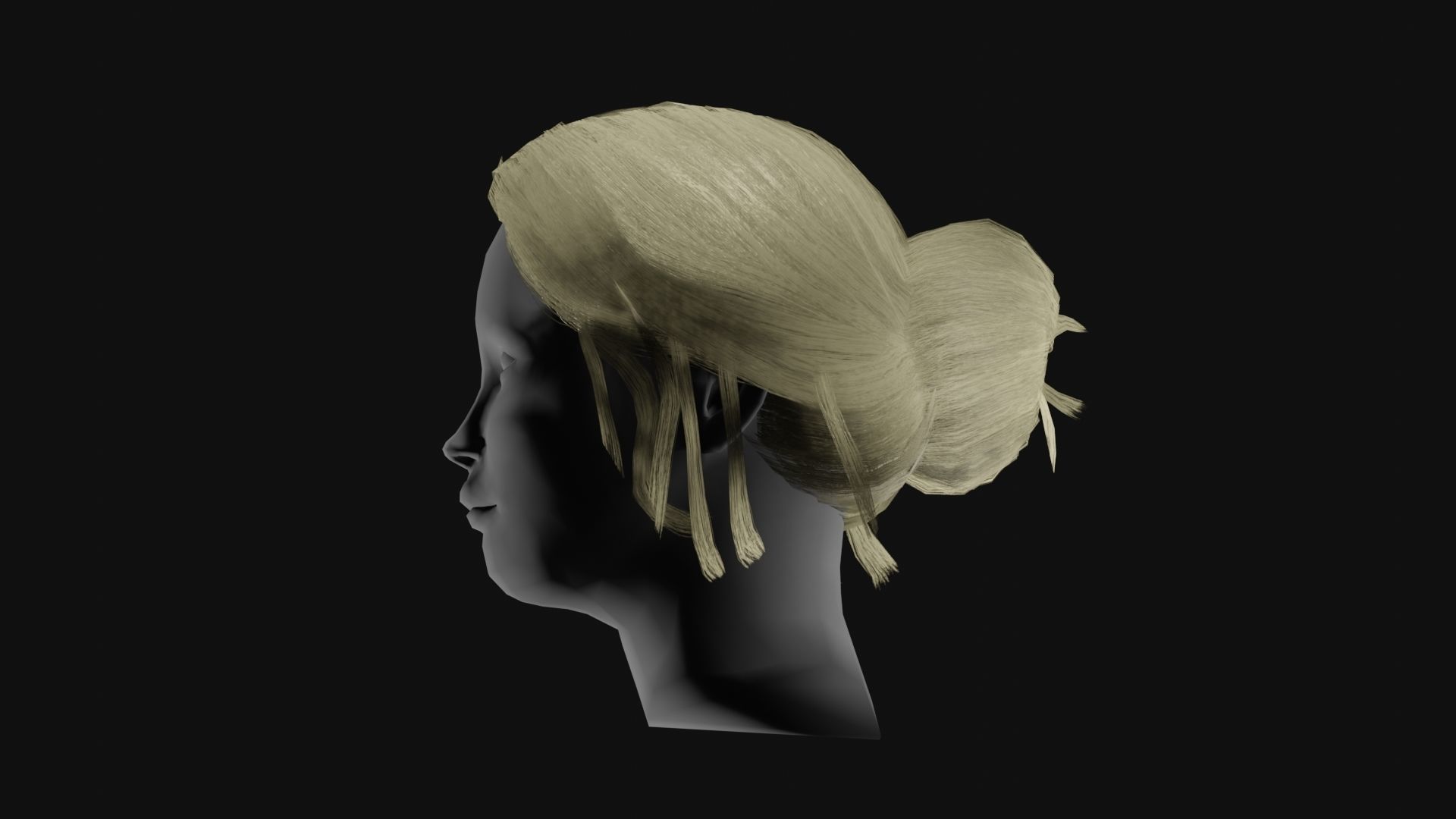 3D model Very Low Poly Realistic Bun Hair VR / AR / low-poly | CGTrader
