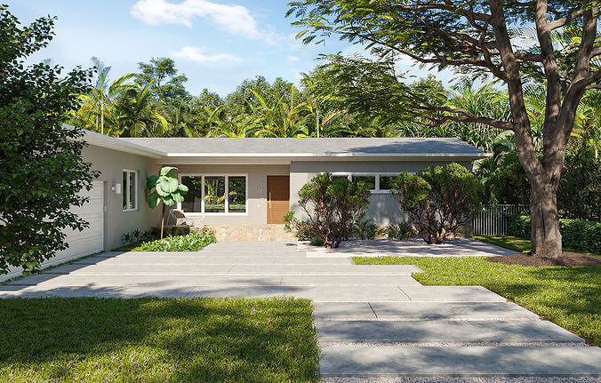 House in Miami- Florida 3D model | CGTrader