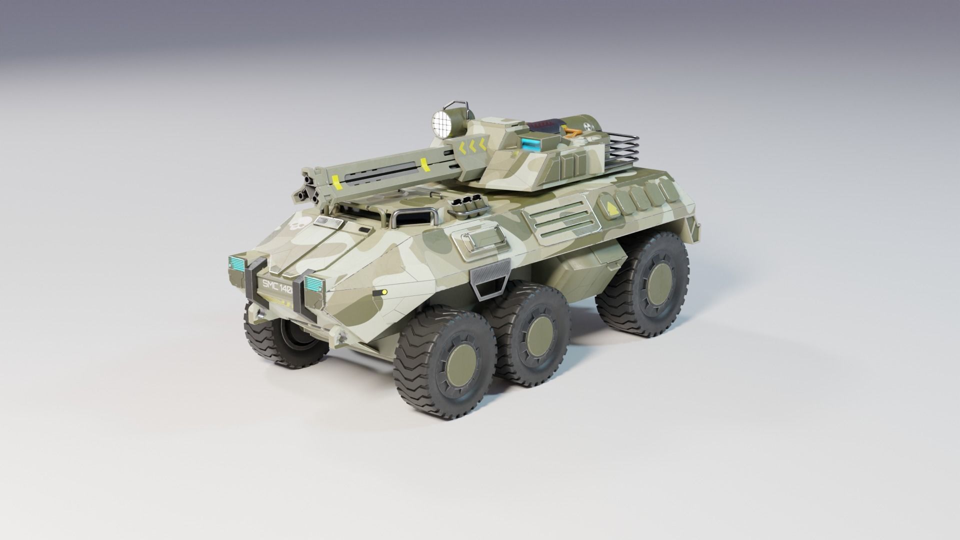 3D model Sci Fi LowPoly model of a light tank is a game-ready model VR ...