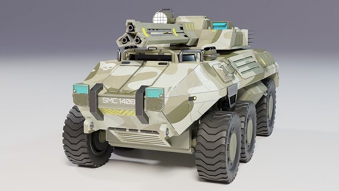 3D model Sci Fi LowPoly model of a light tank is a game-ready model VR ...
