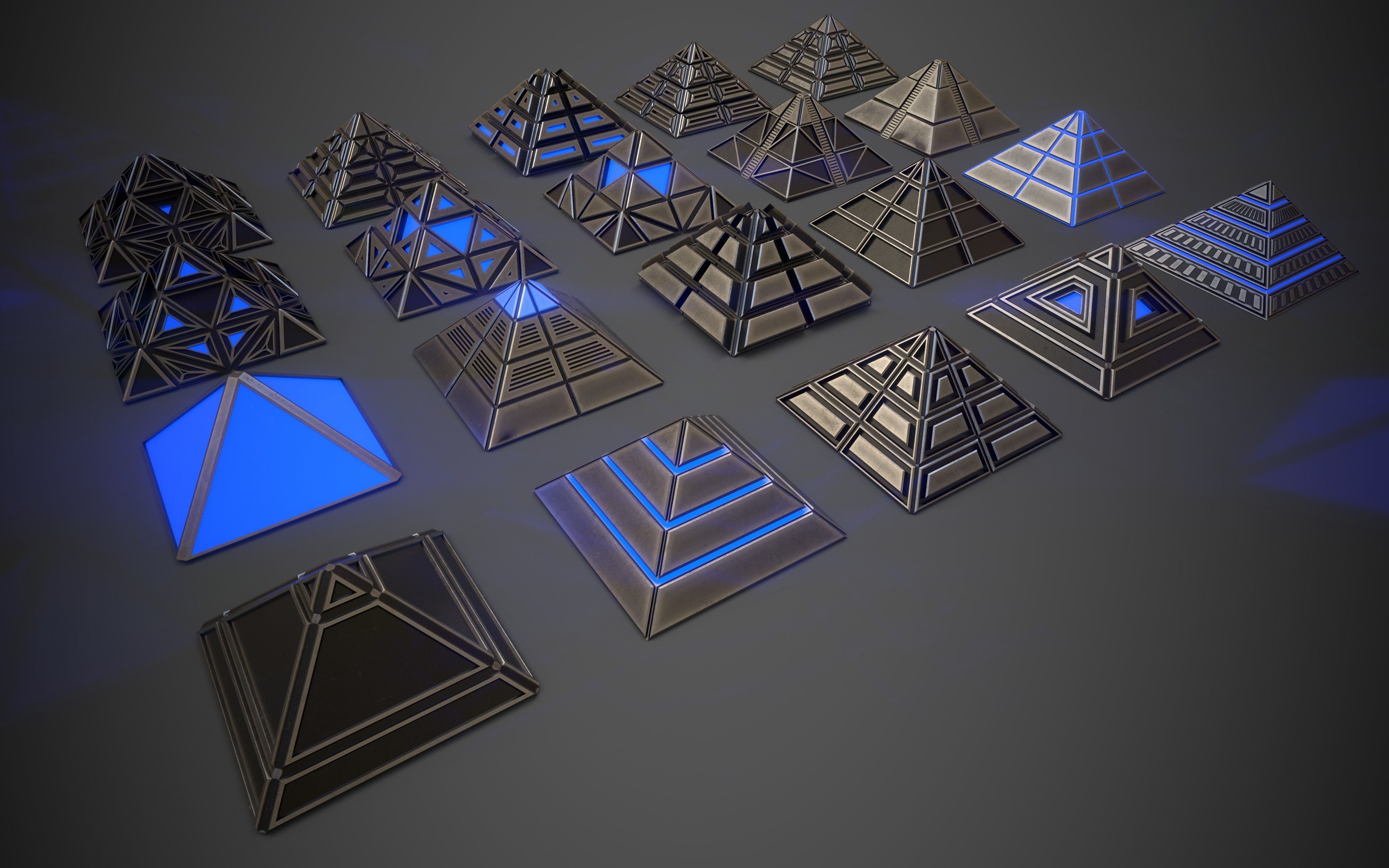 3D model Sci-Fi Pyramid Metal VR / AR / low-poly | CGTrader