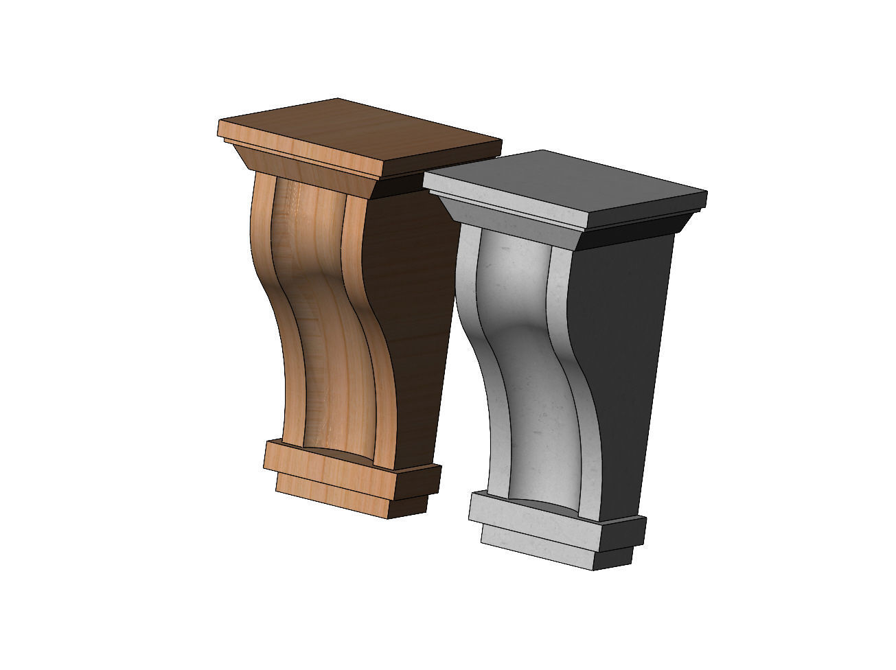 Rounded carving mission corbel bracket 3D model 3D printable | CGTrader