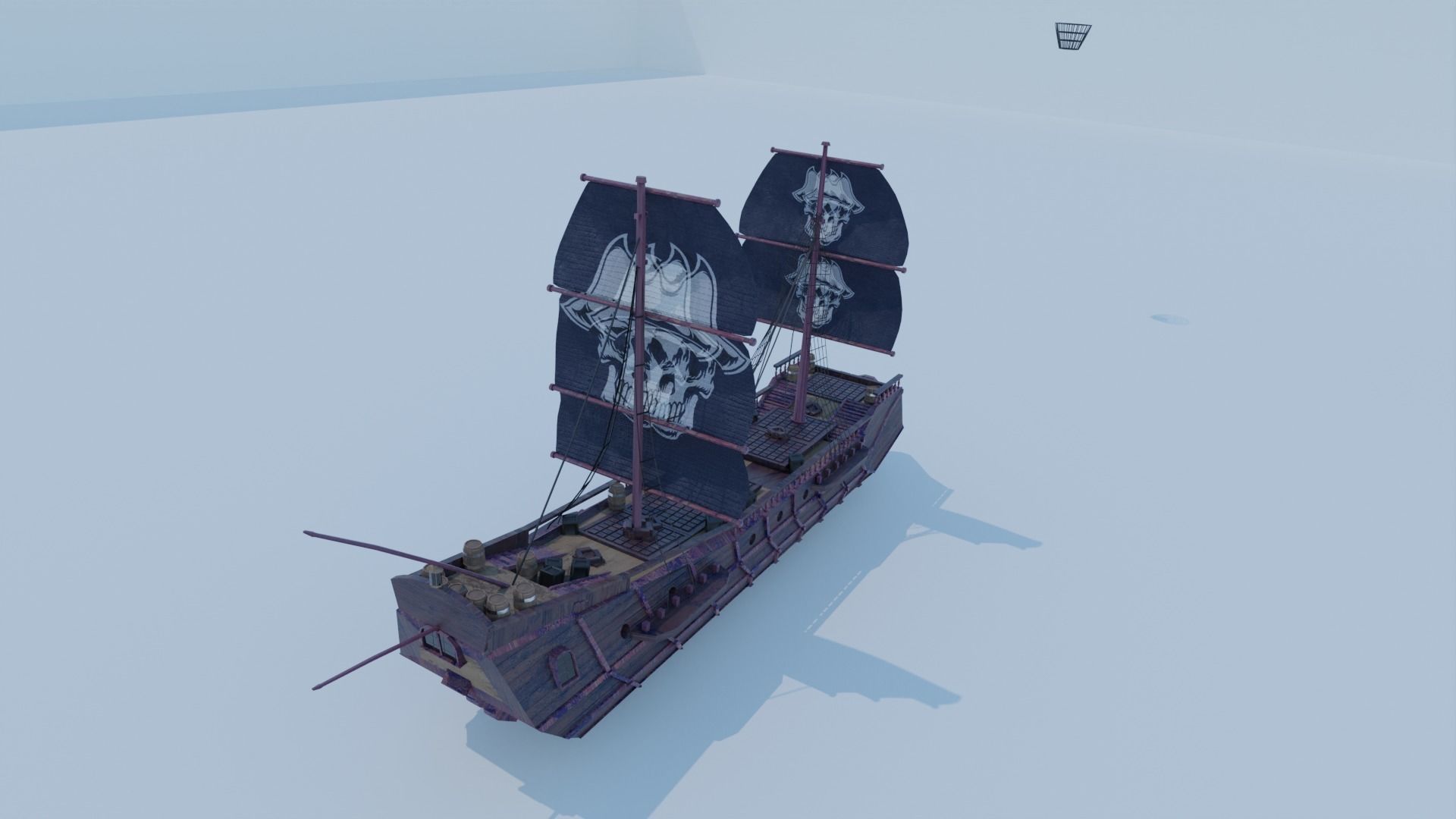 3D model Pirate Ship 3D model - Low-poly 3D model VR / AR / low-poly ...