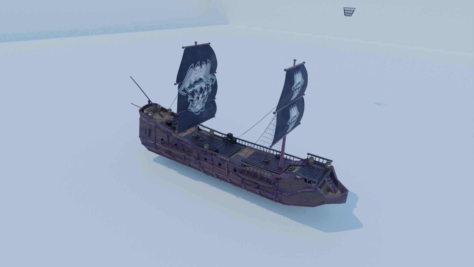 3D model Pirate Ship 3D model - Low-poly 3D model VR / AR / low-poly ...