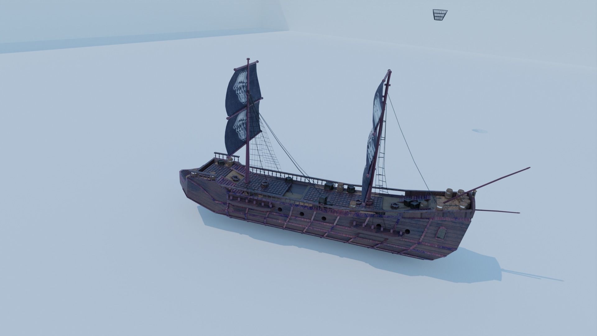 3D model Pirate Ship 3D model - Low-poly 3D model VR / AR / low-poly ...