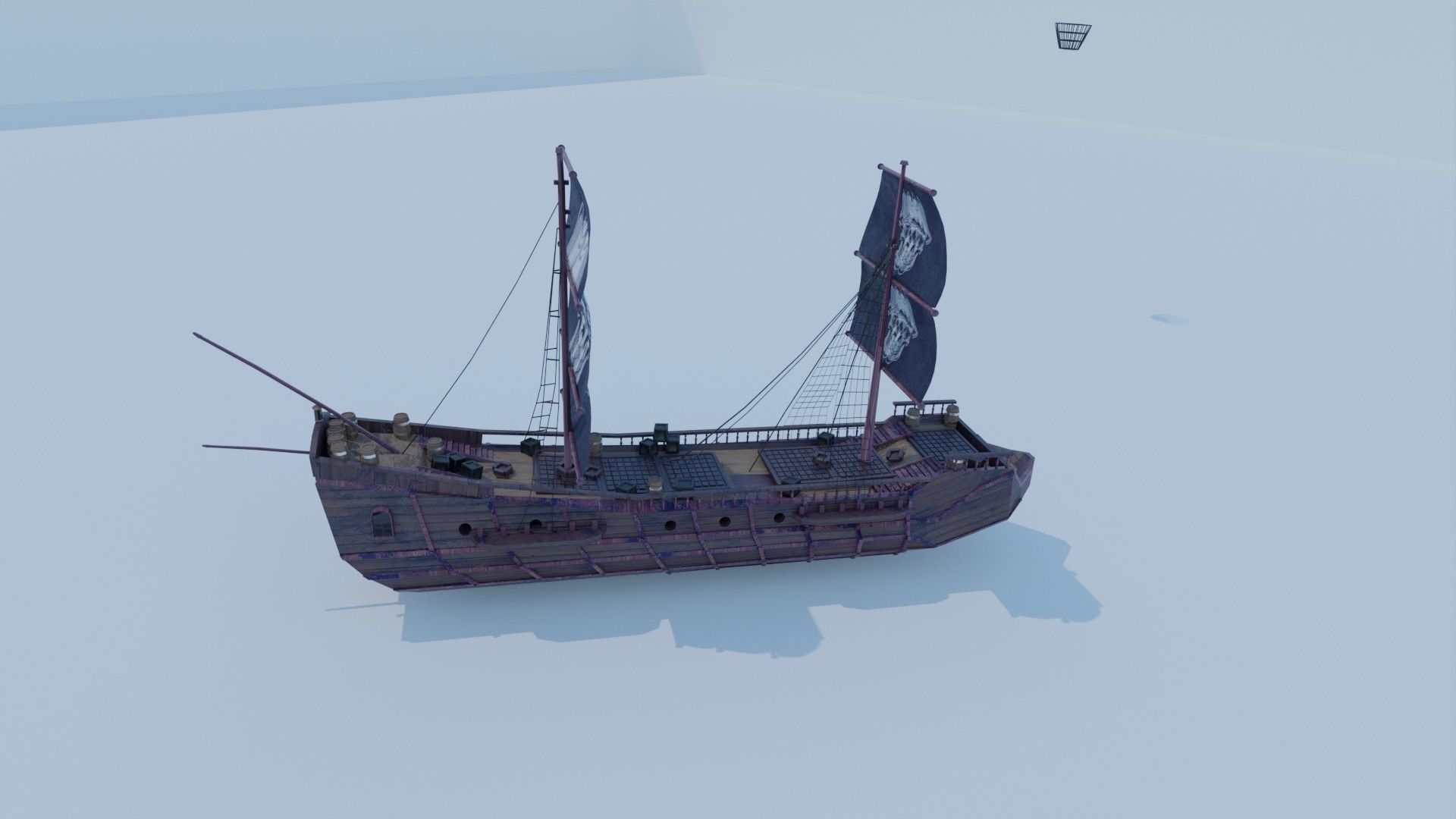 3D model Pirate Ship 3D model - Low-poly 3D model VR / AR / low-poly ...