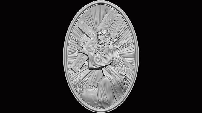 Jesus Bas-Relief 02 3D model 3D printable | CGTrader