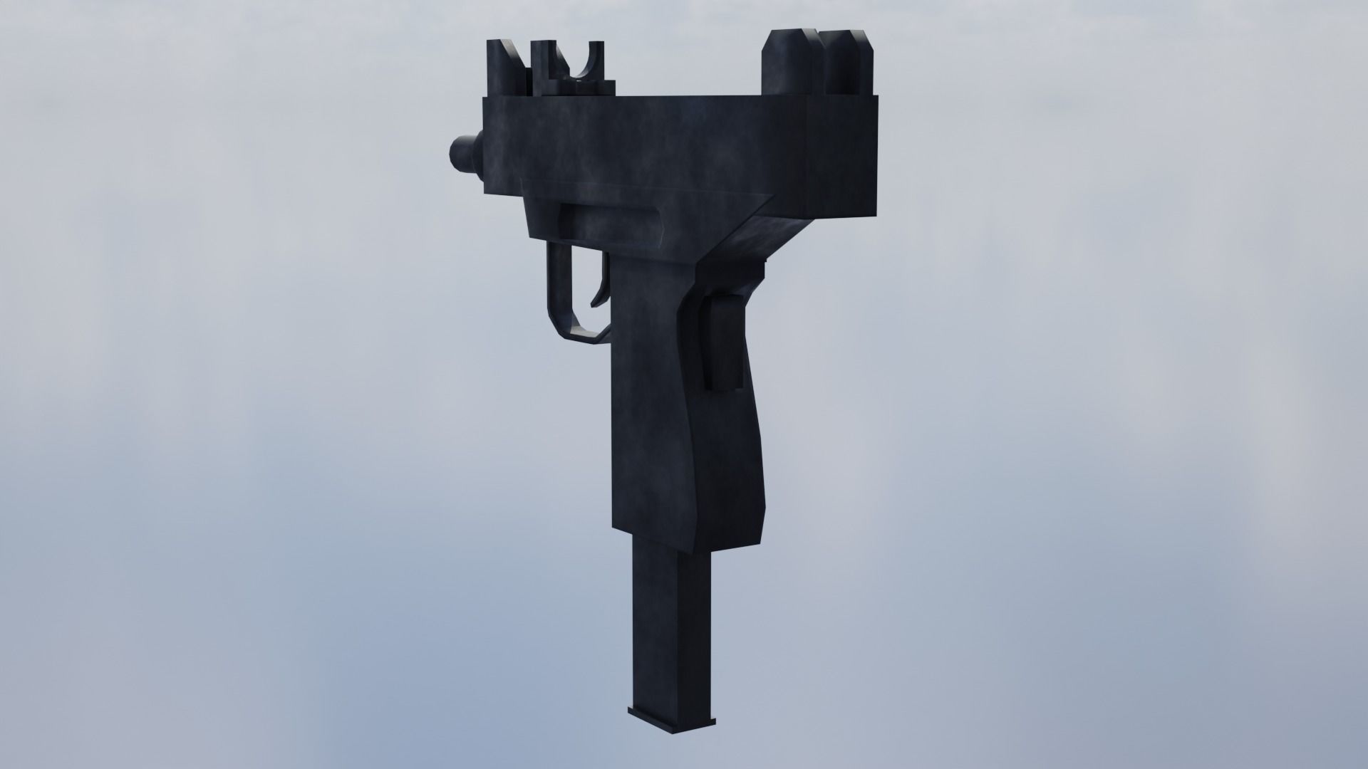 Micro-Uzi gun on sky free VR / AR / low-poly 3D model rigged | CGTrader