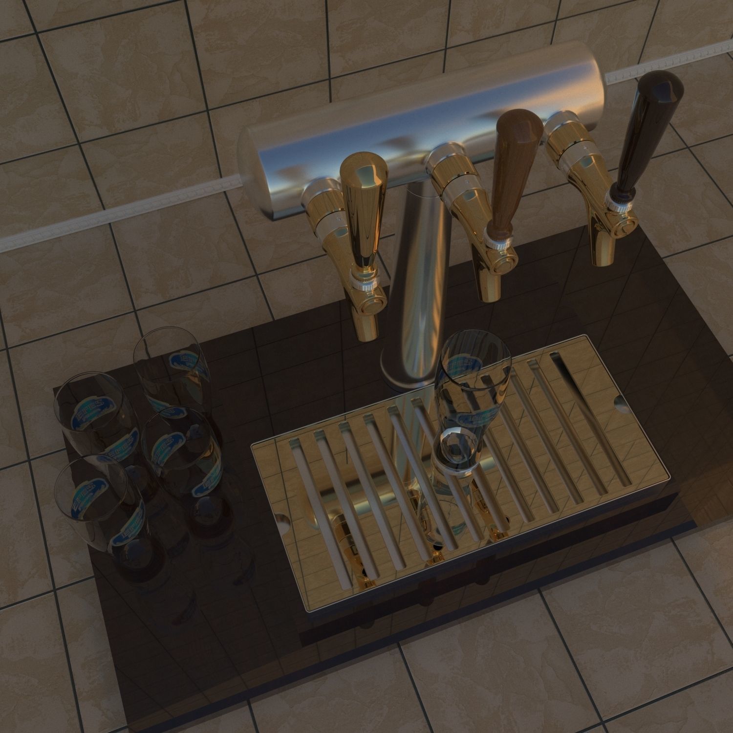 bar material free 3D model | CGTrader