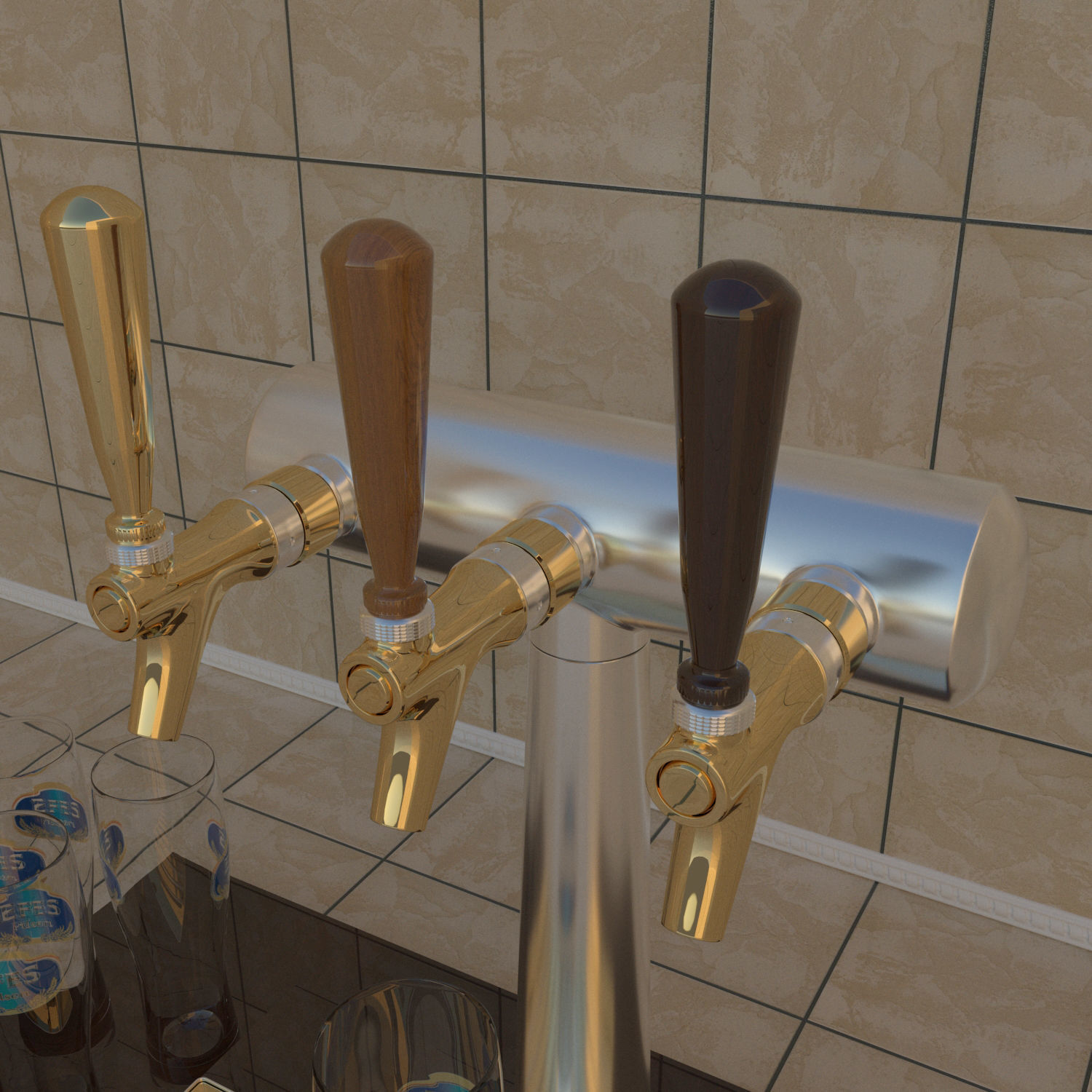 bar material free 3D model | CGTrader