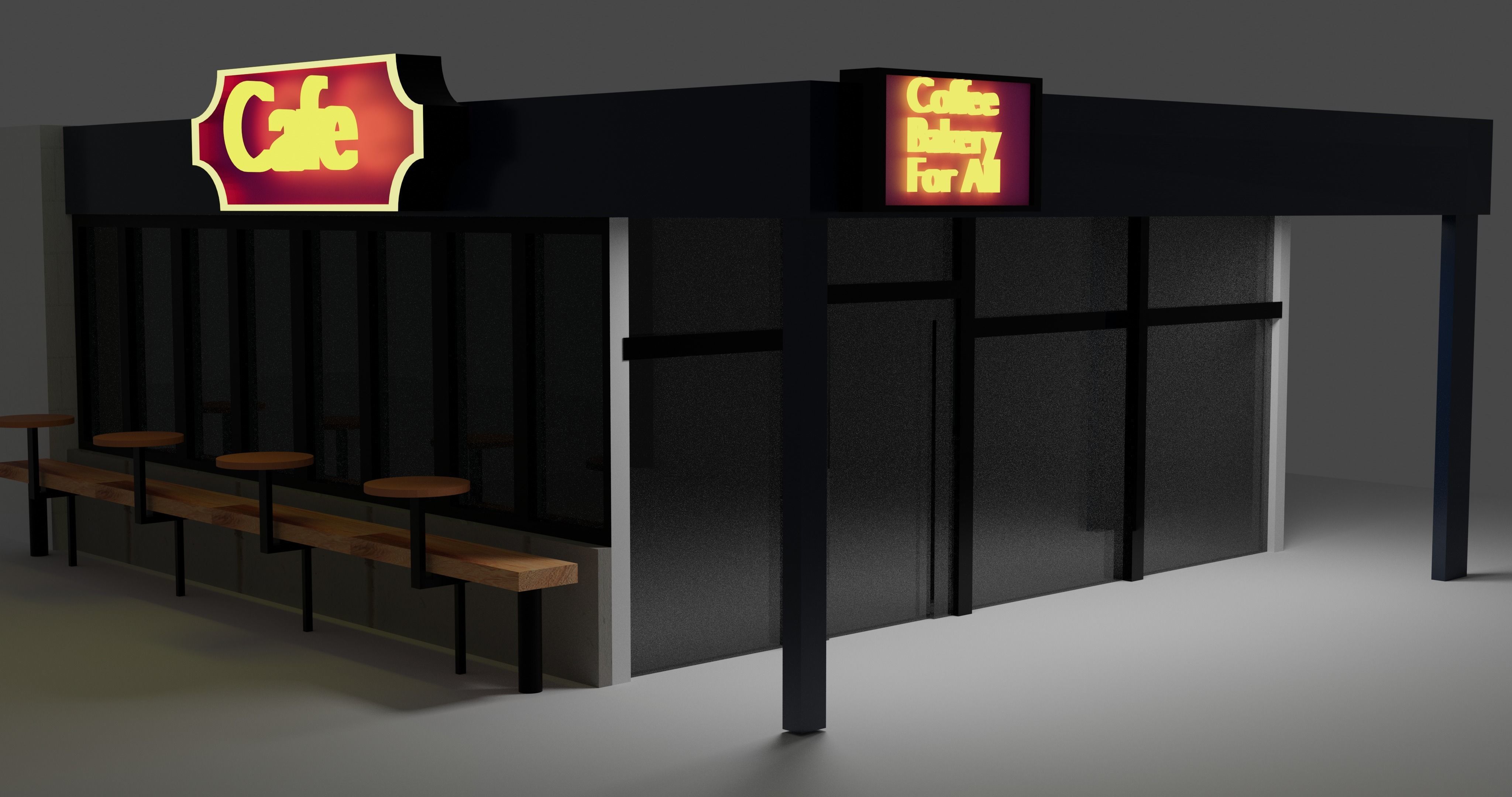 Coffee Shop Exterior free 3D model | CGTrader