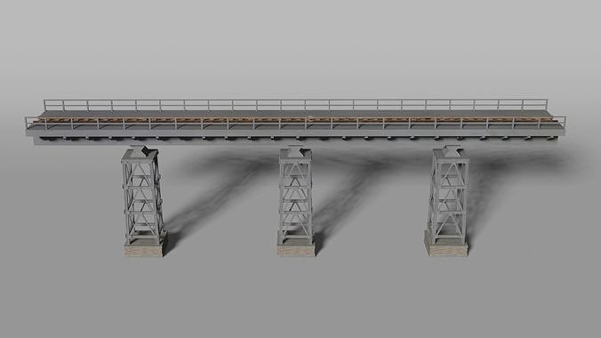 Railroad frame bridge 3D model | CGTrader
