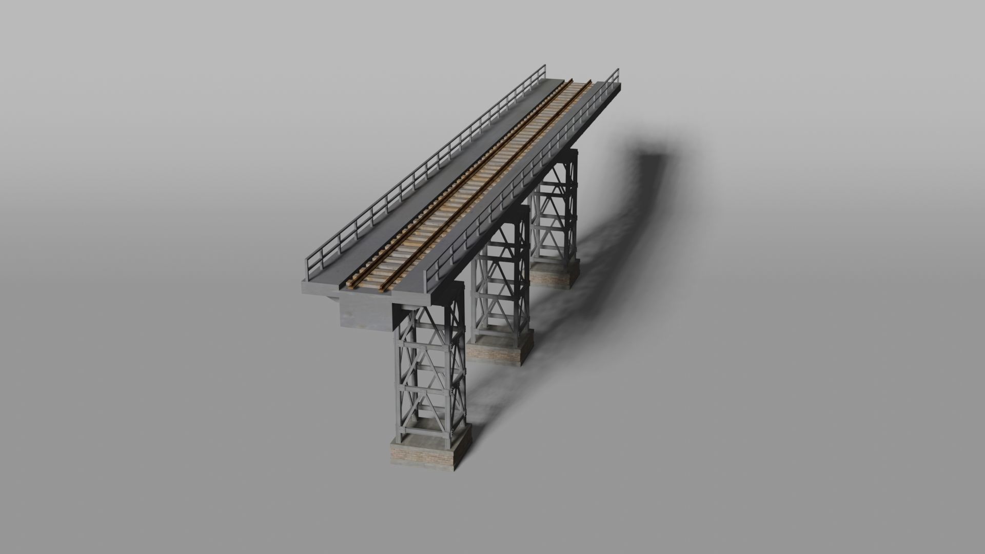 Modular railroad frame bridge 3D model | CGTrader