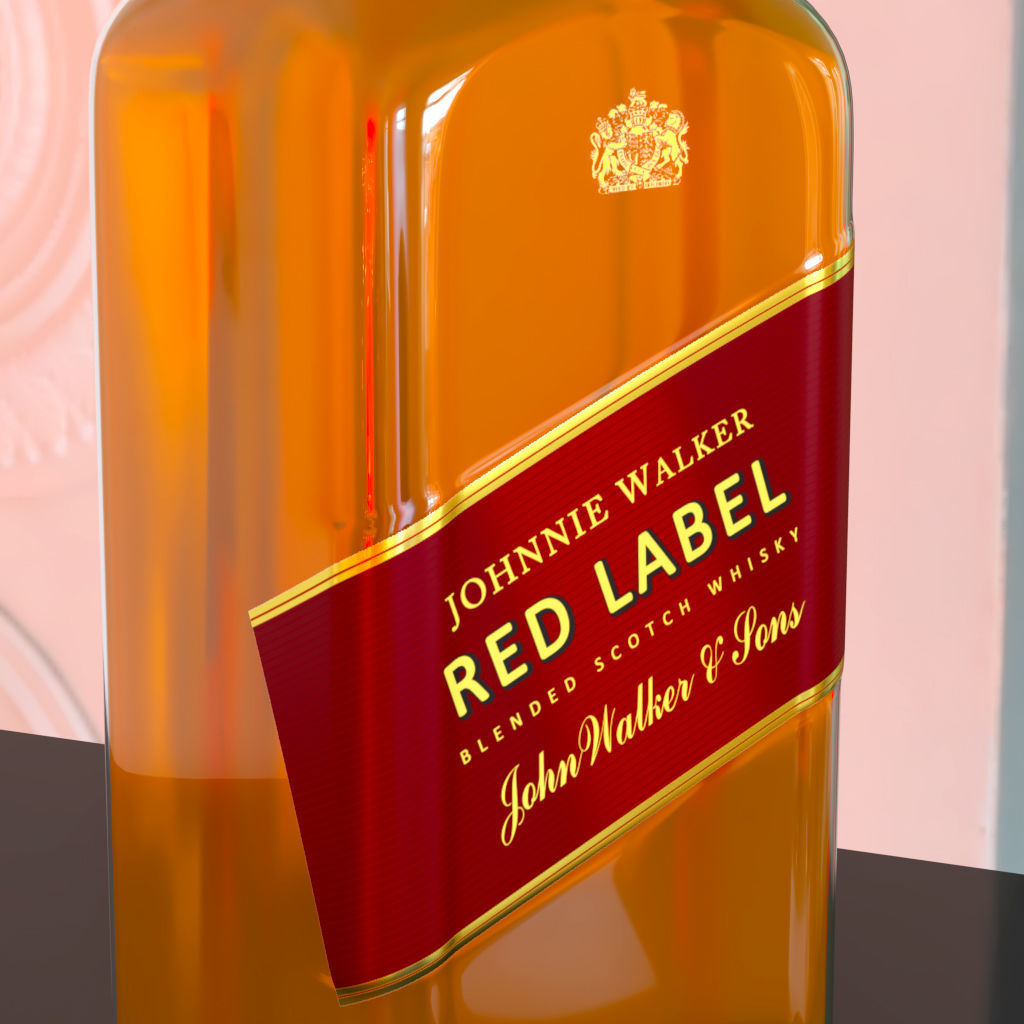 3D model Johnnie Walker Red Label Whisky 3D Model VR / AR / low-poly ...