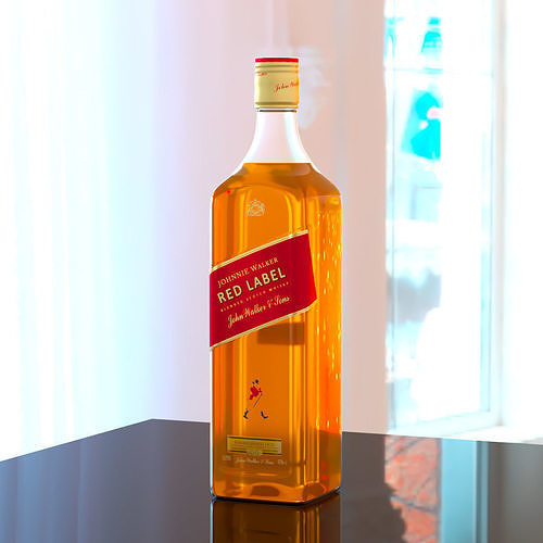 3D model Johnnie Walker Red Label Whisky 3D Model VR / AR / low-poly ...