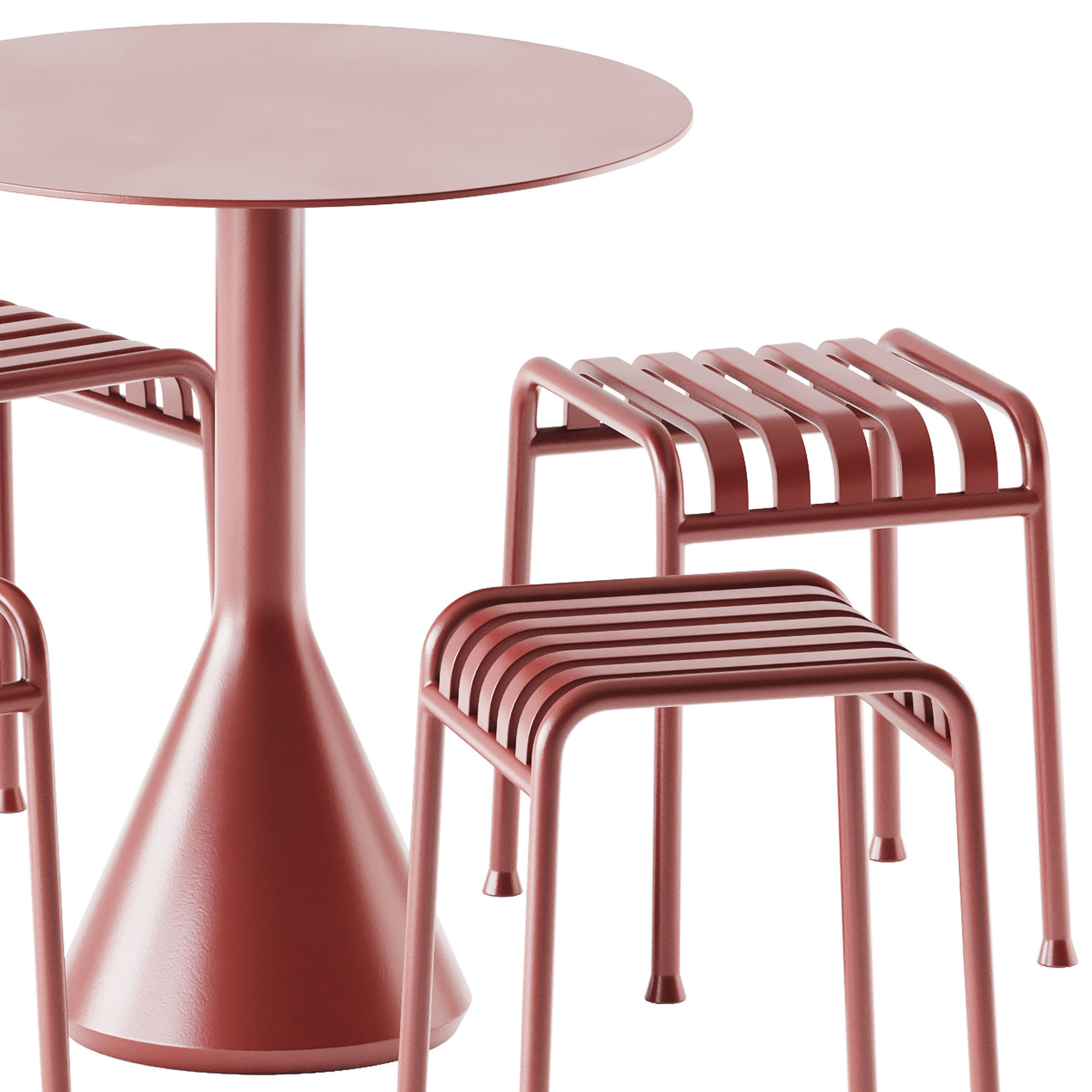Hay Palissade Collection Cone Table and Stool 3D model | CGTrader