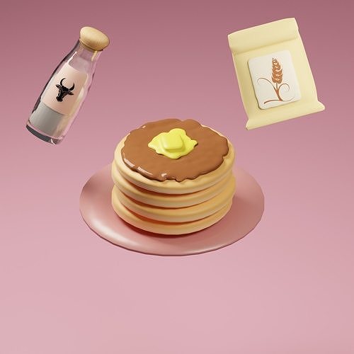 toy pancakes pack free VR / AR / low-poly 3D model | CGTrader