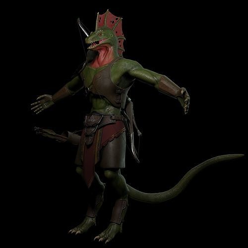 Lizardmen archer 3D model rigged | CGTrader