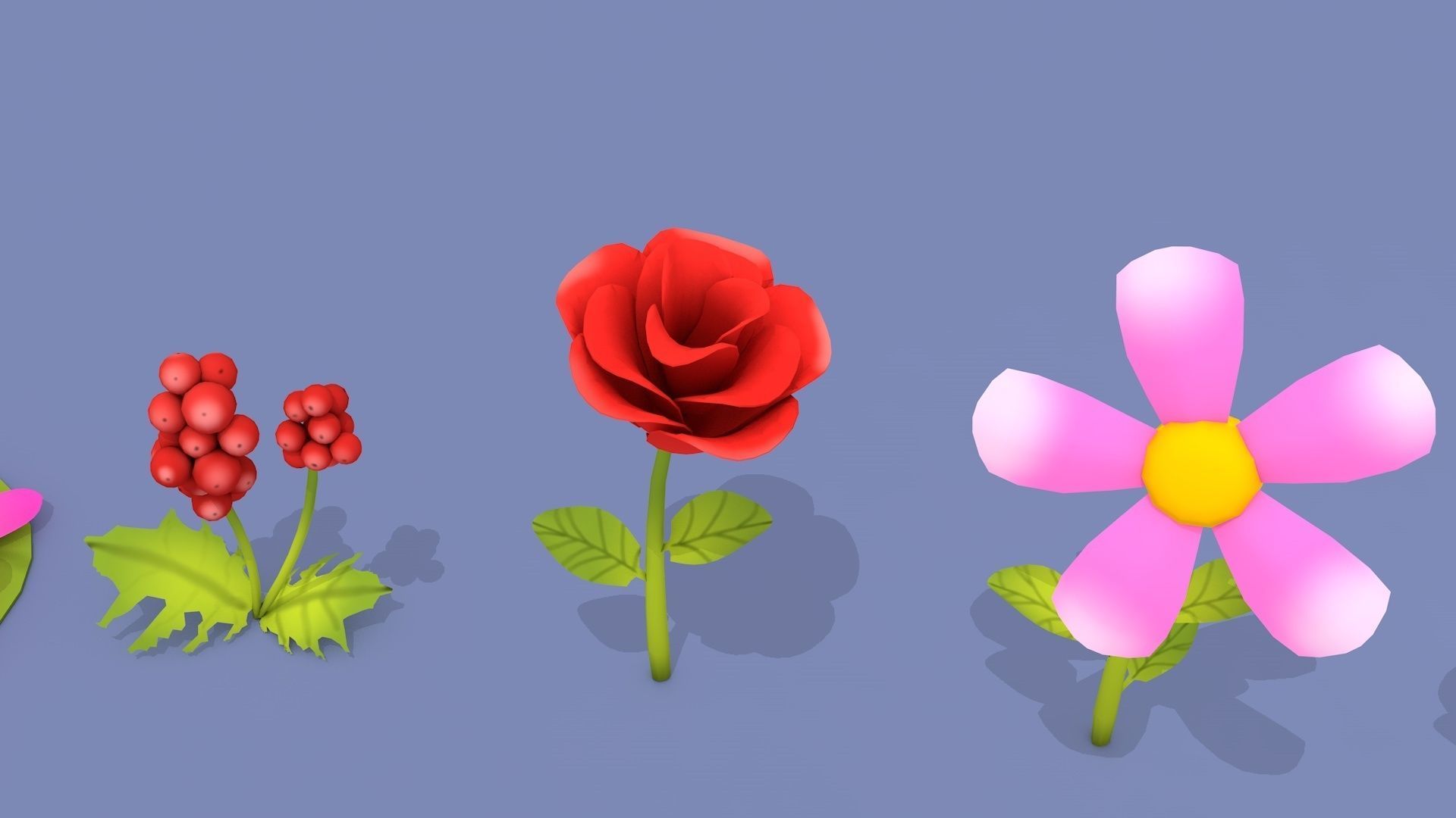 3D model Cartoon Flowers VR / AR / low-poly | CGTrader