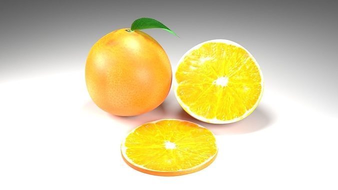 Orange set two oranges 3D model | CGTrader