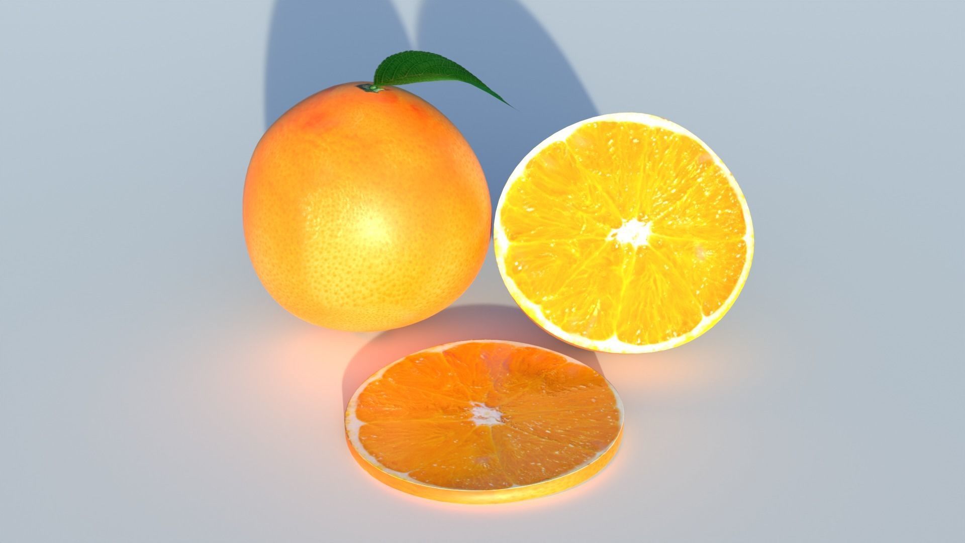 Orange set two oranges 3D model | CGTrader