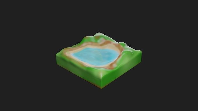 Texture LAKE 3D Model square with VR / AR / low-poly | CGTrader