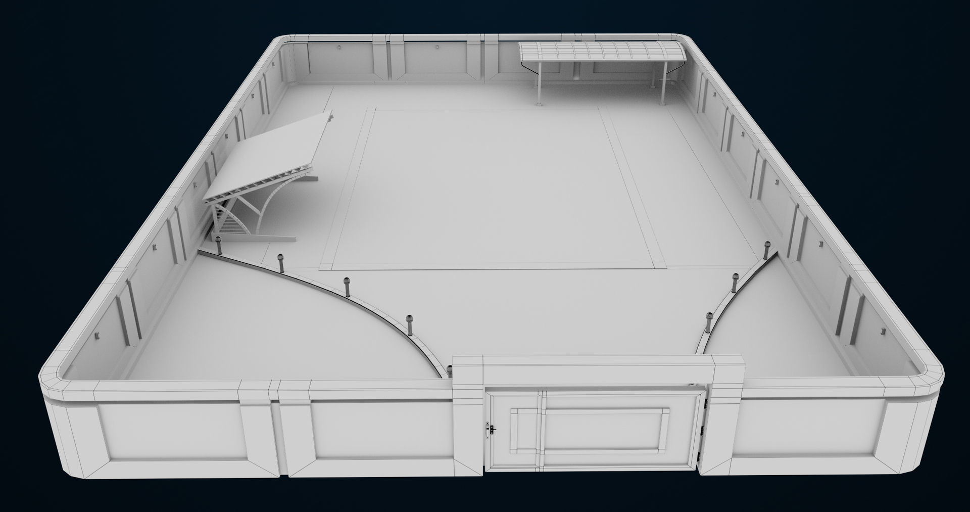 3D model Compound wall 01 All PBR Unity UE Textures Included VR / AR ...