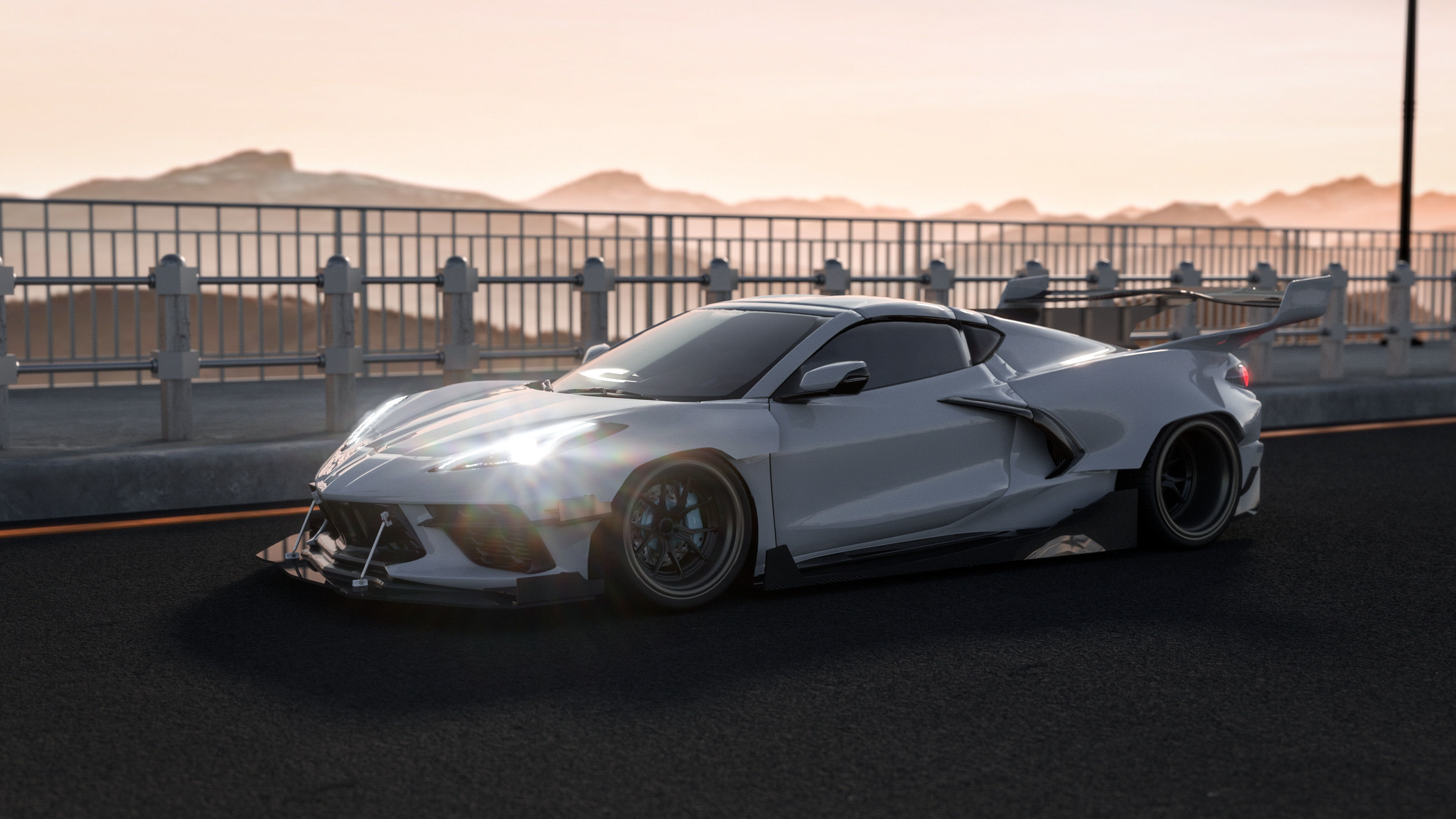 Wide Body C8 Corvette 3D model animated | CGTrader