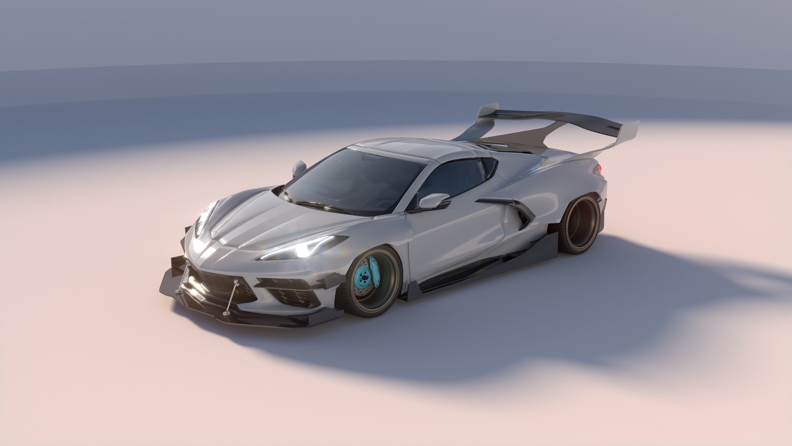 Wide Body C8 Corvette 3D model animated | CGTrader