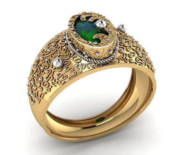 Bracelet emerald opal engagement 3D model 3D printable | CGTrader