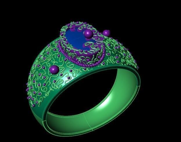 Bracelet emerald opal engagement ring 3D model 3D printable | CGTrader