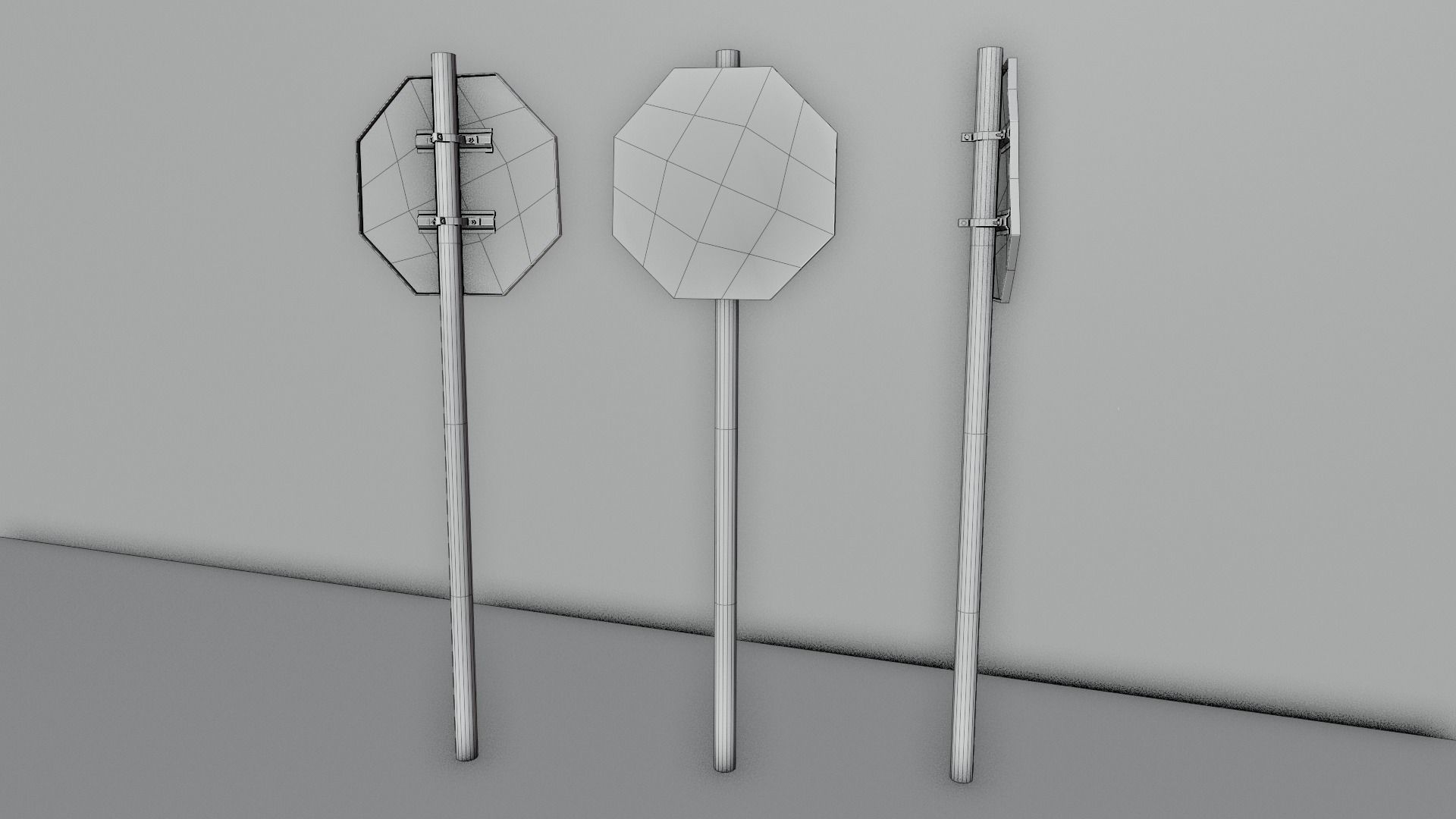 3D model Game-ready Street Signs Collection post-apocalyptic rusty VR ...