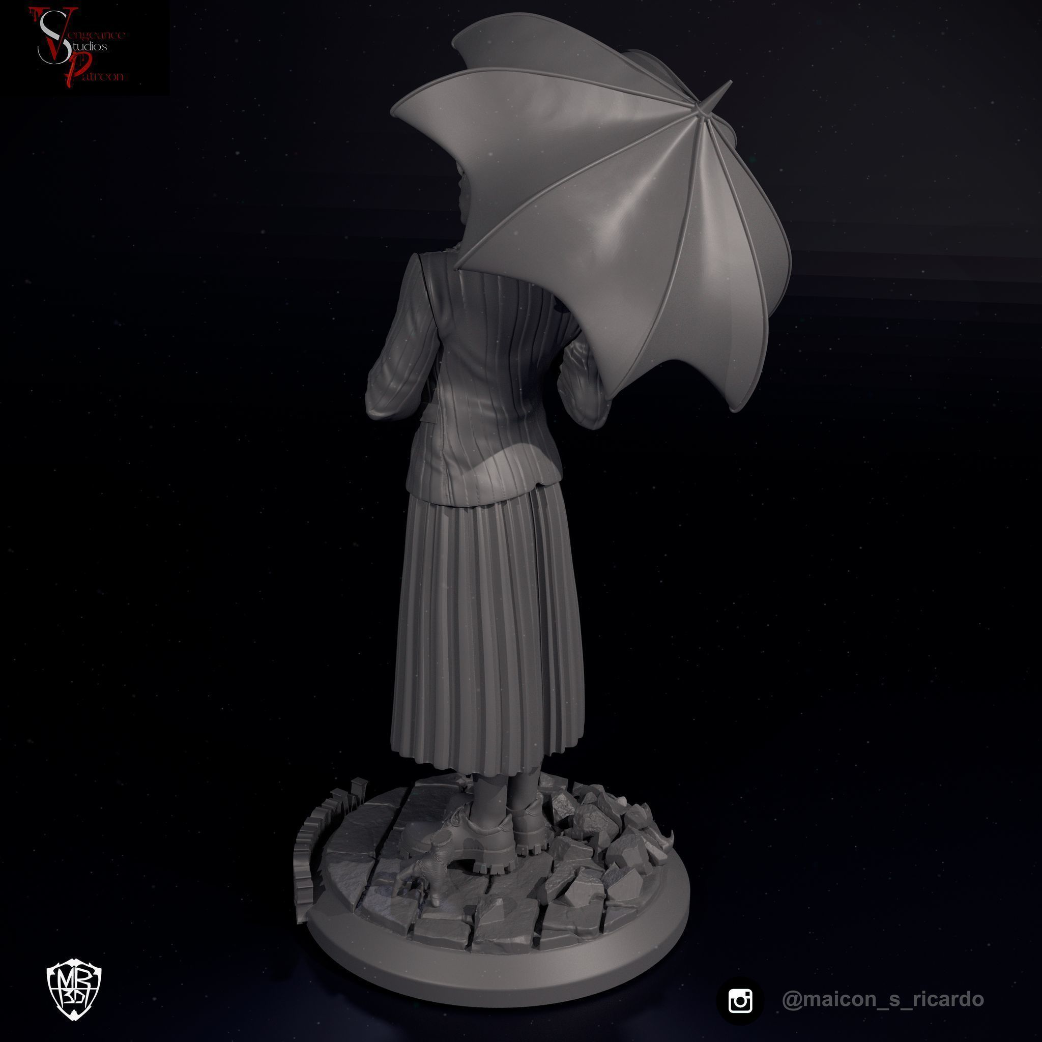 Wednesday Addams 3D model 3D printable | CGTrader