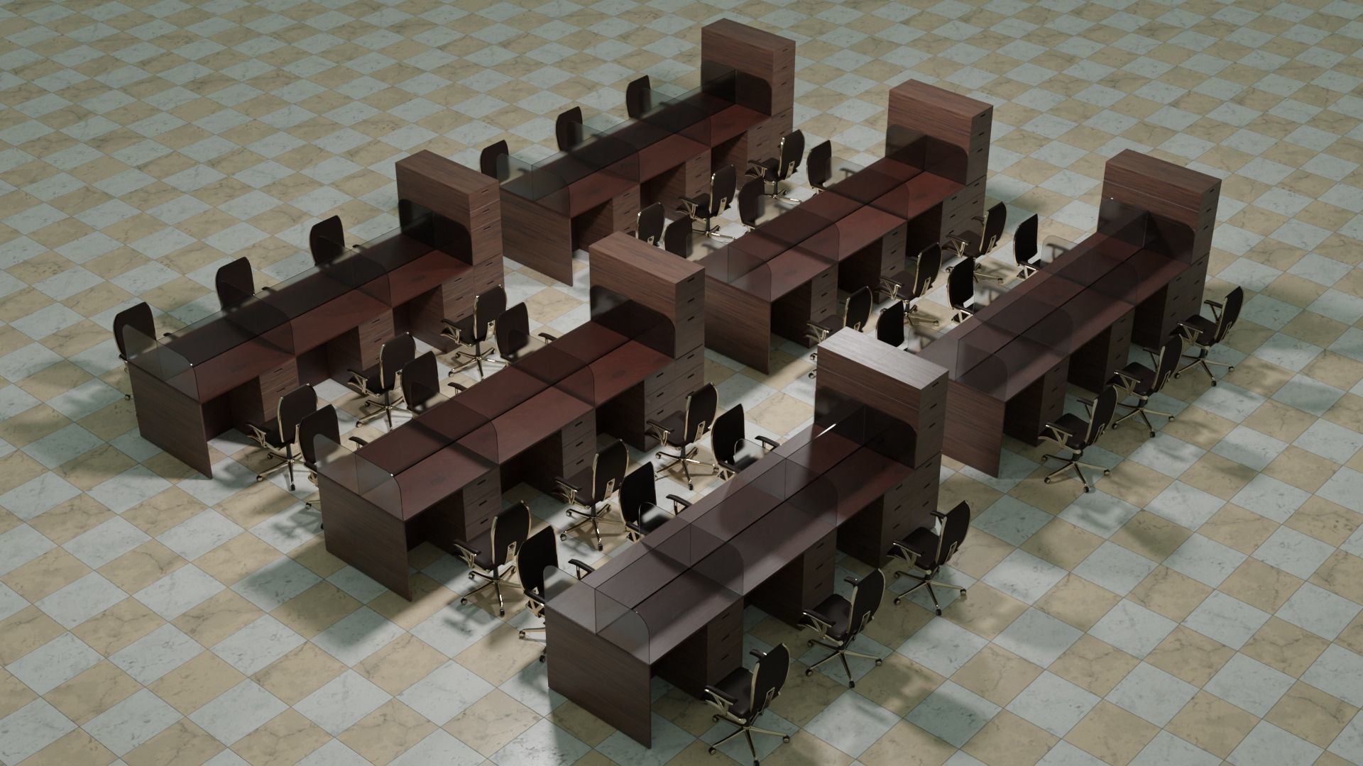 High-Quality 3D Office Cubicle Model Created with Blender 3D model ...
