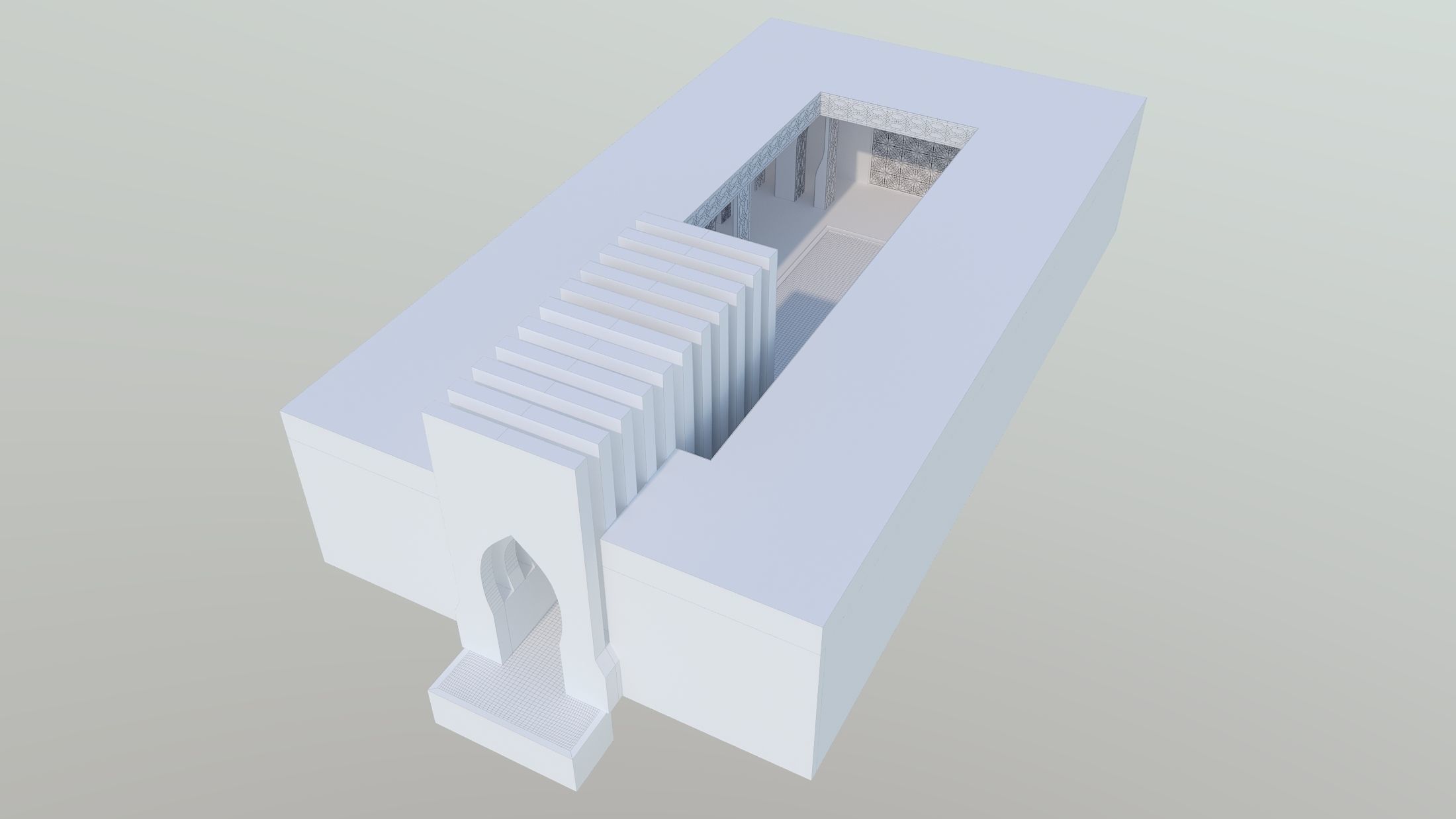 Moroccan-style infinity pool palace 3D model | CGTrader